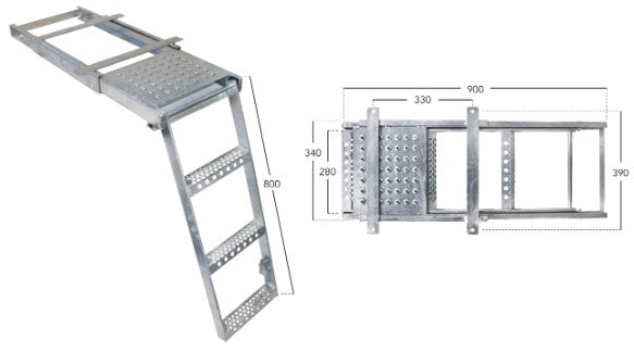 3 Rung Pull-Out Access Step Ladder (C/W Platform) – Trailer Parts Direct